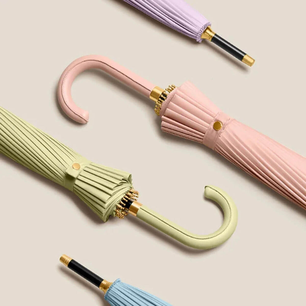 Luxury Umbrella Women Leather Handle Windproof Professional